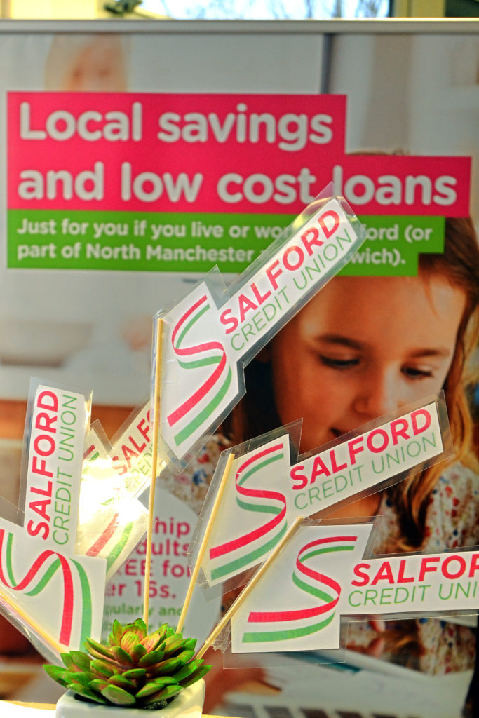 Flags + banner - Salford Credit Union